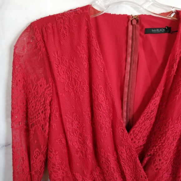 bobi | Dresses | Bobi Black Los Angeles Red Lace Dress | Poshmark